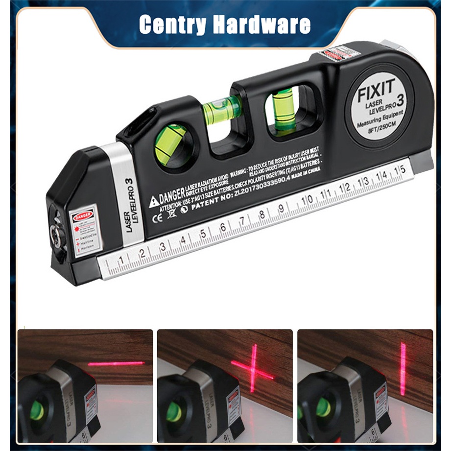 4 In 1 Multipurpose Laser Level Meter Spirit Level Measuring Tape High ...
