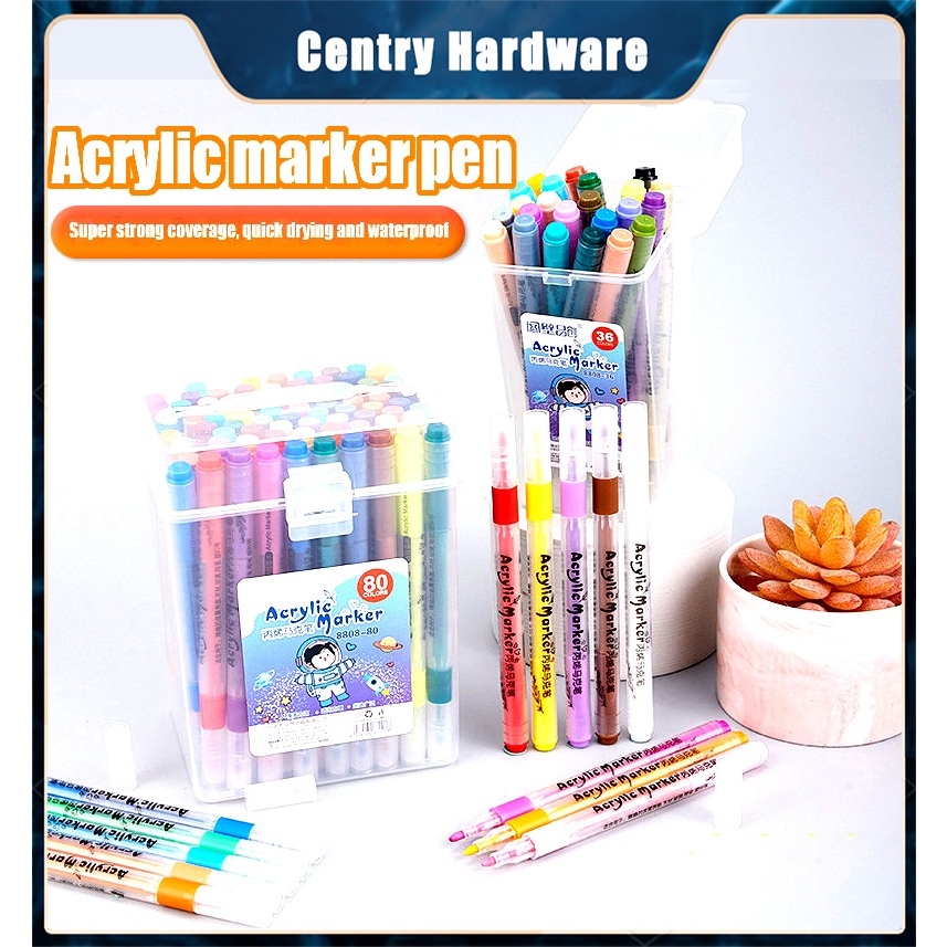12/24/36/48/60/80 Colors Box-packed Acrylic Marker Pen Set Markers DIY ...