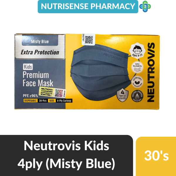 NEUTROVIS EXTRA PROTECTION KIDS PREMIUM FACE MASK MISTY BLUE 30'S ...