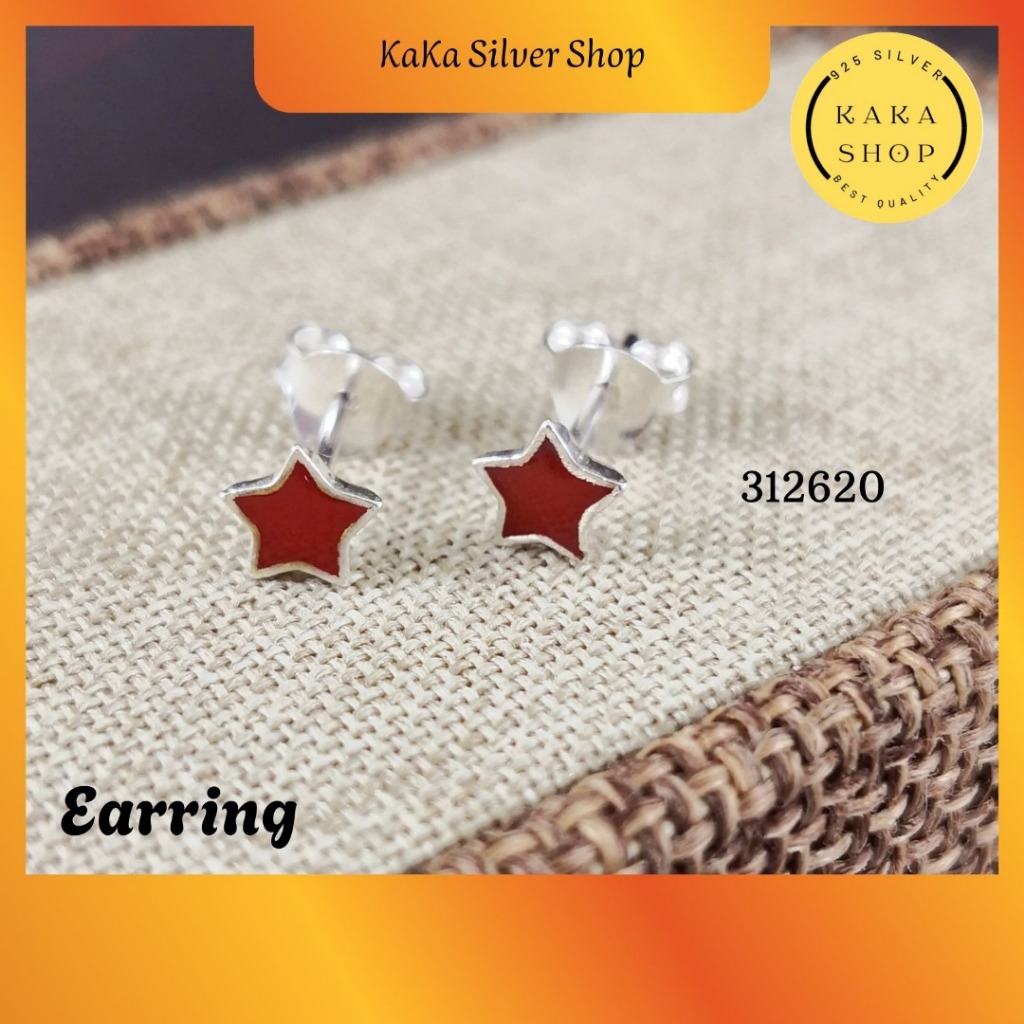 Original 925 Silver Red Star Earring | Subang Bintang Merah Perak 925 ...