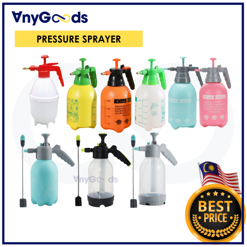 AnyGoods 0.8L/1.0L/1.5L/2.0L Multi-Purpose Pressure Sprayer Pump Hand ...