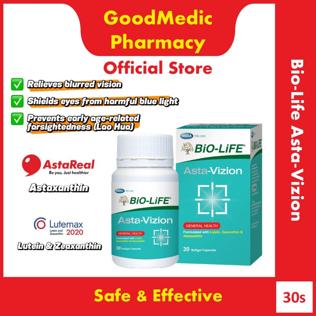 Bio-Life Asta-Vizion Lutein Zeaxanthin and Astaxanthin Softgel Capsule (30s) | Shopee Malaysia