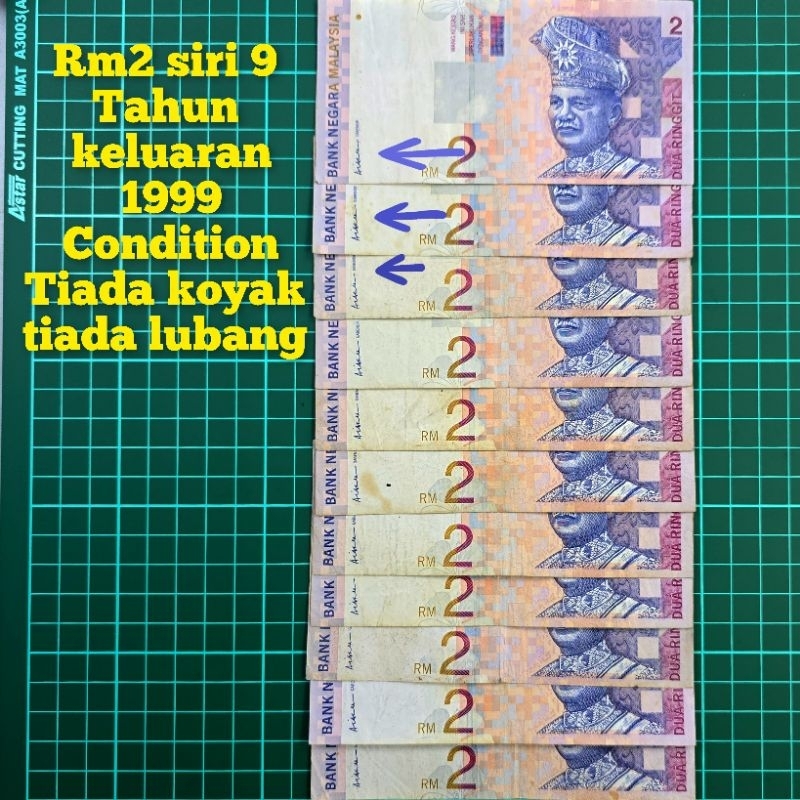 (A95) Rm2 siri 9 duit kertas lama duit lama mata wang lama jual beli ...