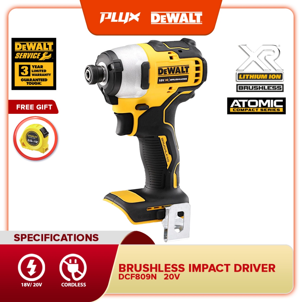 Dewalt Atomic DCF809N-KR 1/4" ( 6.35mm ) 18 / 20V Brushless Cordless ...