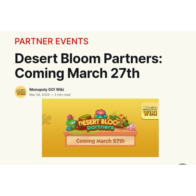 DESERT BLOOM PATNERS MONOPOLY GO | Shopee Malaysia