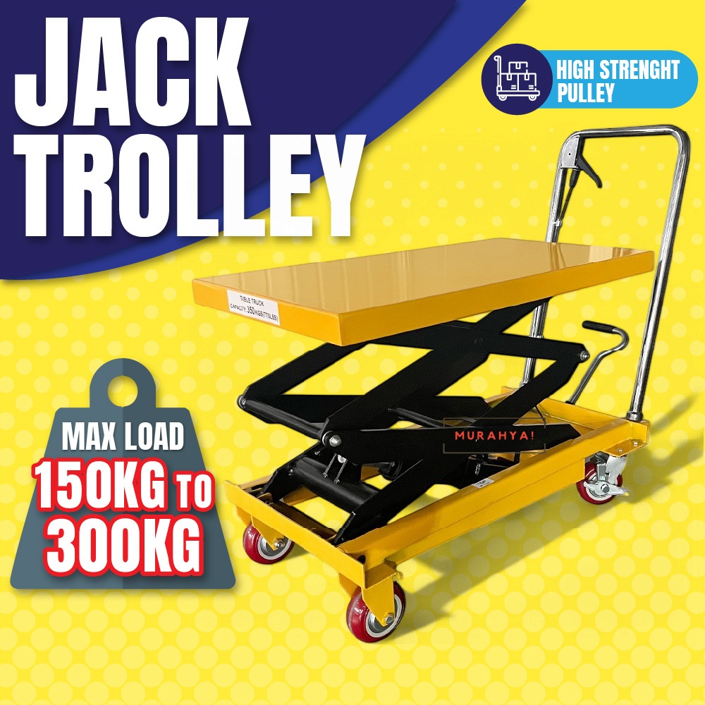 Heavy Duty Hydraulic Trolley Lifting Trolley Table Truck Troli Angkat ...