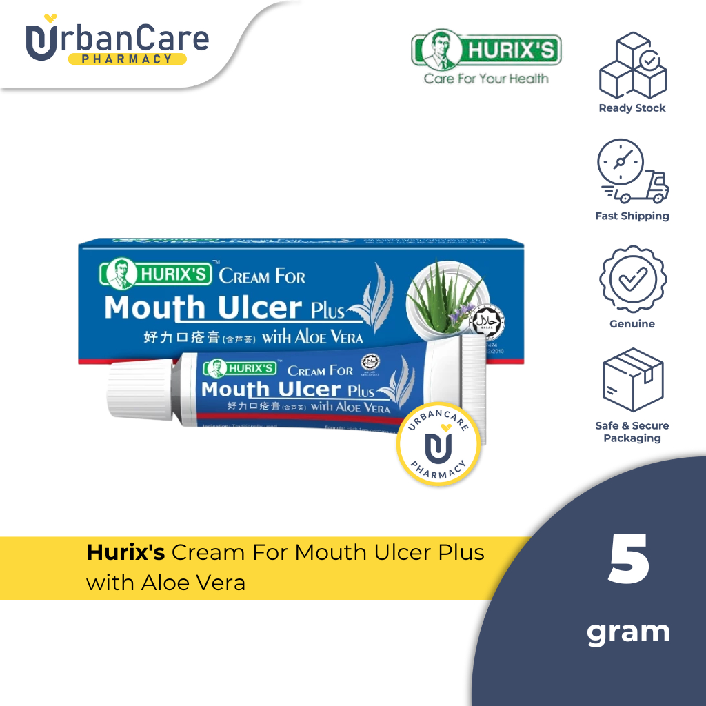 Hurix's Cream For Mouth Ulcer Plus with Aloe Vera 5g | Shopee Malaysia