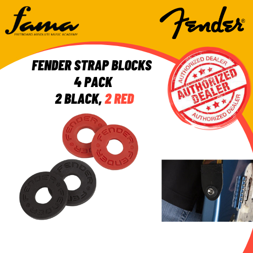 [FAMA]Fender Strap Blocks 4 Pack, 2 Black / 2 Red Guitar Bass Electric ...