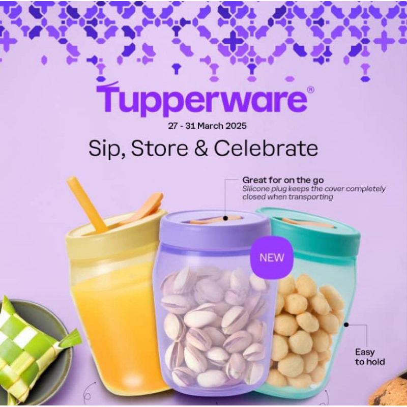 Tupperware Universal Jar with Straw Cover 550ml / Rotateable Rack for ...