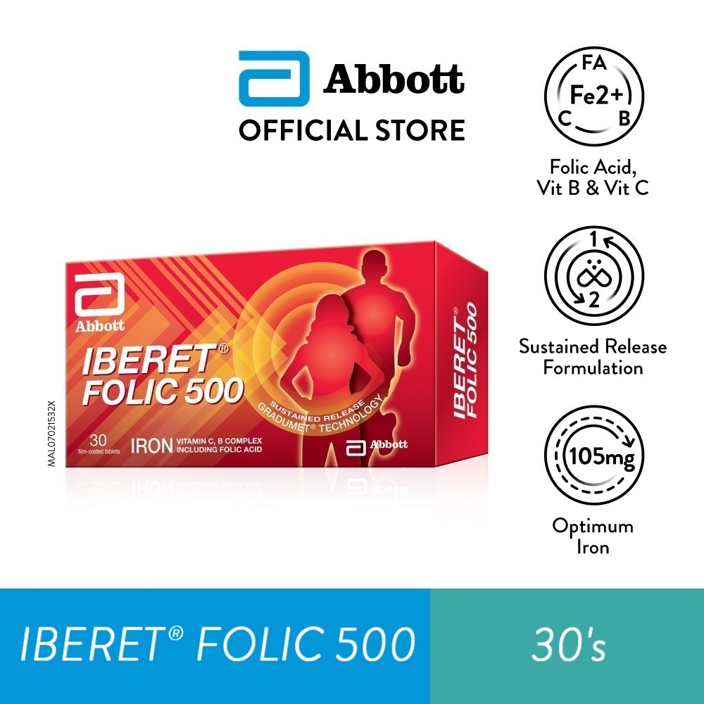 Abbott Iberet-Folic 500 (30's) | Shopee Malaysia