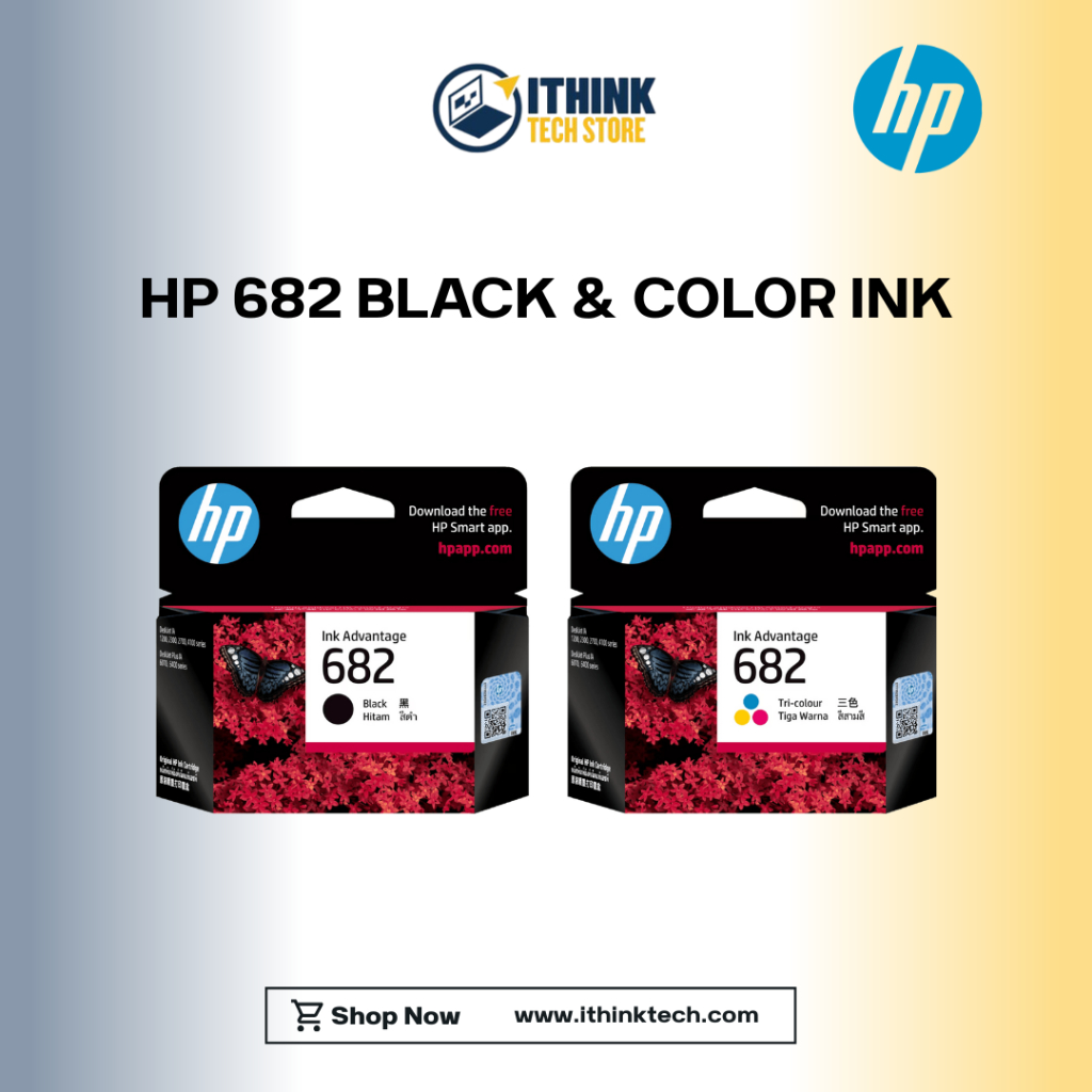 HP 682 Black & Color Ink | Shopee Malaysia
