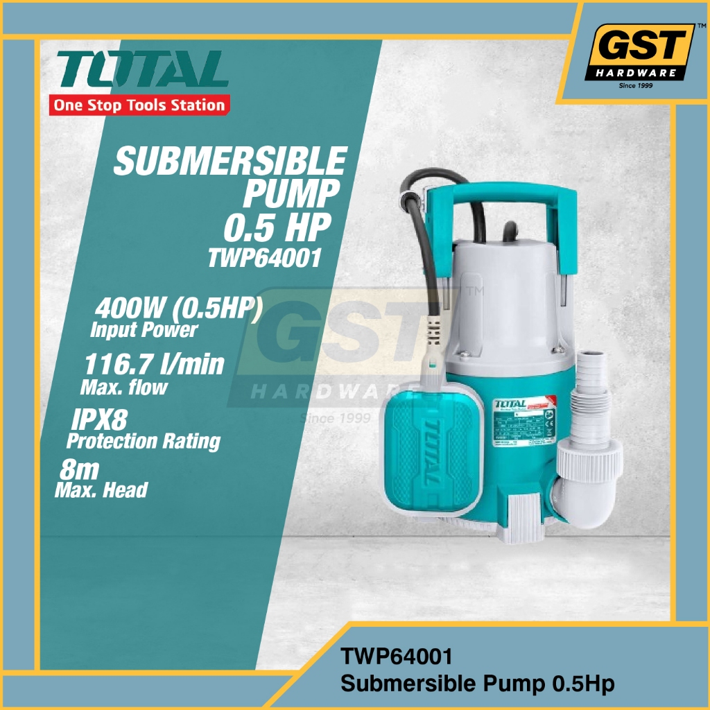 TOTAL Submersible Pump 0.5HP (Clean Water) / 1.0HP (Sewage Water ...