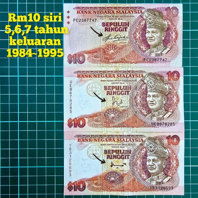 (A18) rm10 siri 5 duit kertas lama duit lama Rm10 lama barang lama barang antik jual beli duit ...