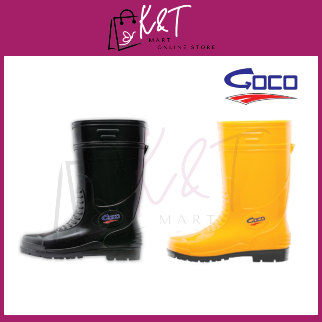 Goco 968 Black & Yellow Rain Boots | Rubber Boot | Kasut But Hujan ...