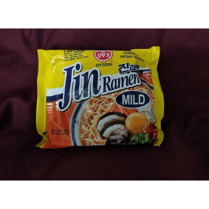 Ottogi Jin Ramen Mild Instant Noodles Korean (AUTHENTIC) 120g (One small Pack) | Shopee Malaysia
