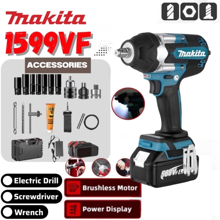 Makita Impact Drill Wrench Cordless Electric 2 IN 1 Impact Wrench ...