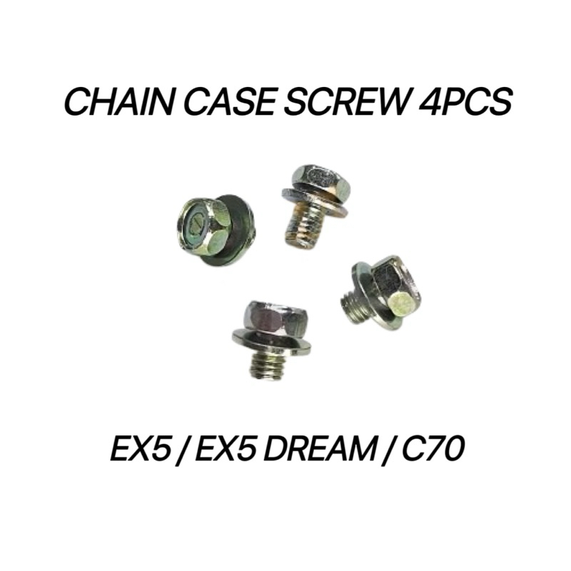 HONDA EX5 C70 EX5 DREAM CHAIN CASE SCREW SET (OE) COVER RANTAI SKRU PETI RANTAI SCREW 1 SET 4 ...