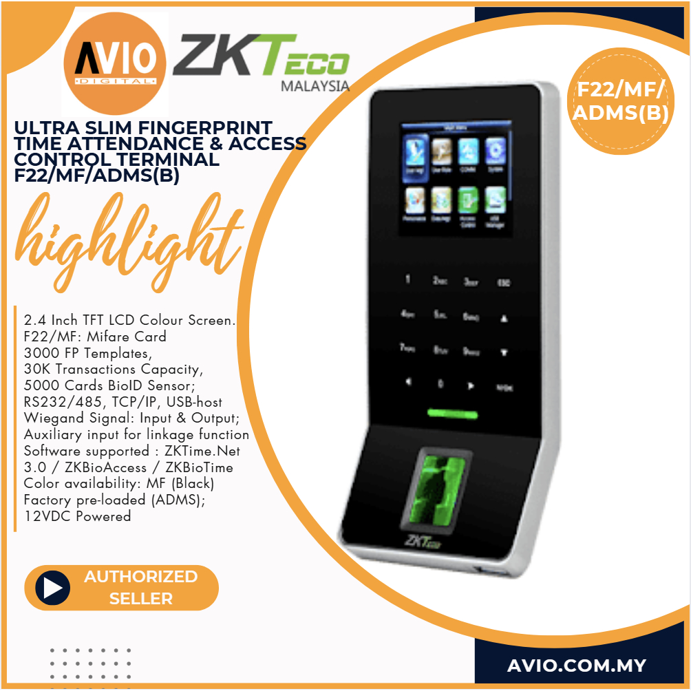 ZKTeco Fingerprint Password Pin IC MF Mifare Card Attendance Standalone ...