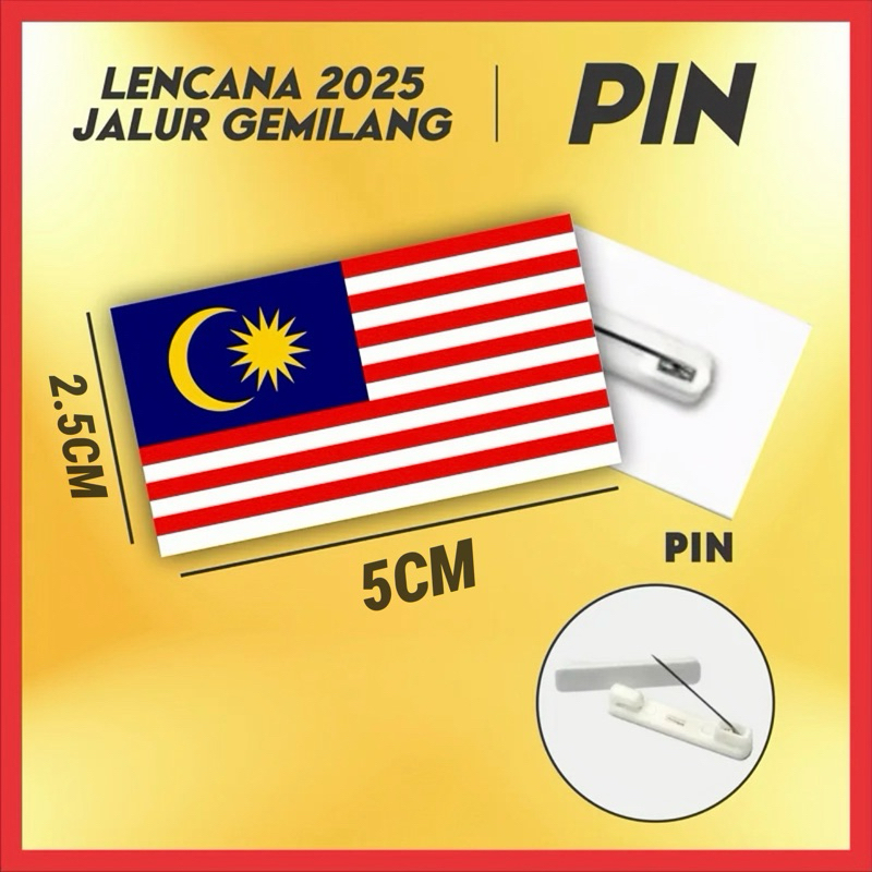 🇲🇾LENCANA JALUR GEMILANG｜PIN｜国旗徽章｜Brooch Tudung Bunga Raya | Kerongsang ...