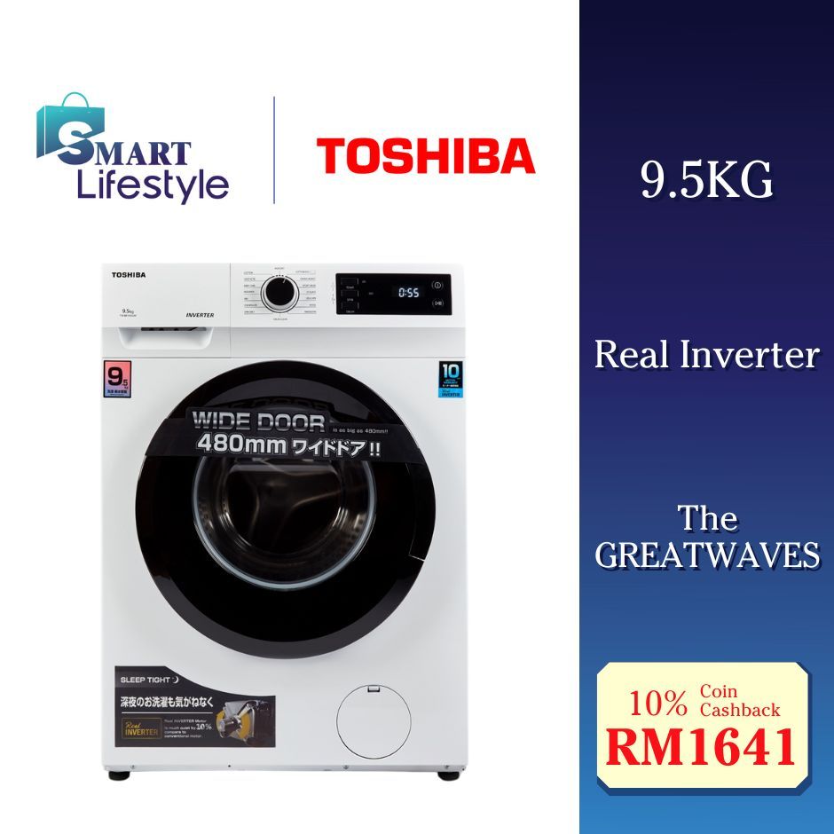 Toshiba Front Load Inverter Washing Machine (9.5kg) TW-BK105S2M BD-90XAV/ BD-90YAV (NEW ...
