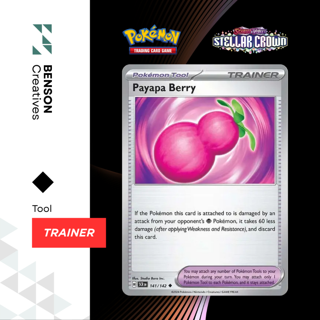 Payapa Berry | 141/142 | Trainer - Pokémon Tool [Stellar Crown] Pokémon ...