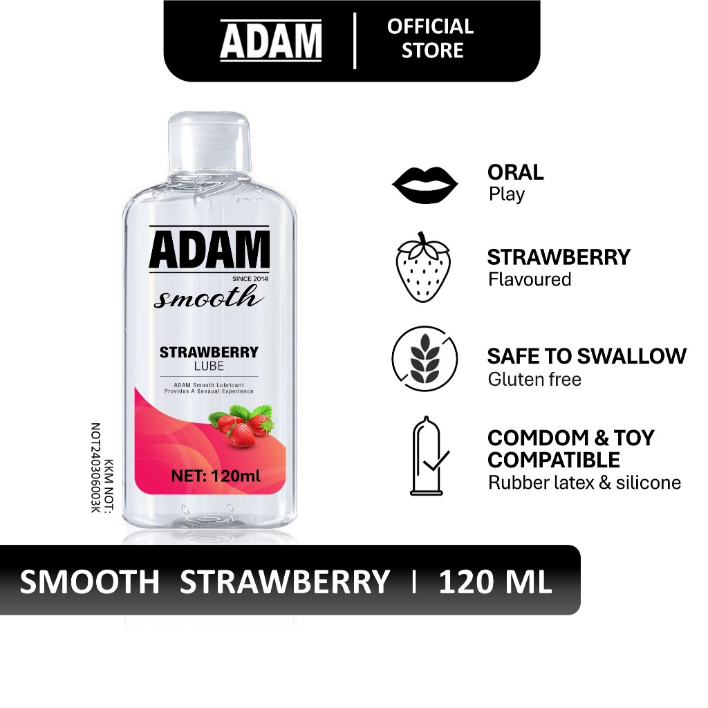 Adam Smooth Strawberry Lube Pelincir lubricant Gel 120ml | Shopee Malaysia