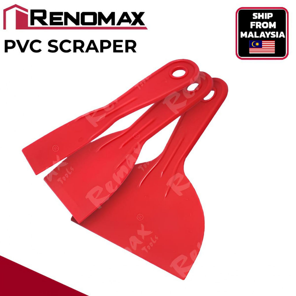 Renomax 3Pc Plastic Putty Knife Set PVC Scraper Plastic Scraper ...