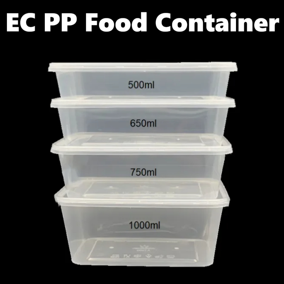10pcs EC Esipak PP Rectangular Food Container With Lid Microwave RC500 ...