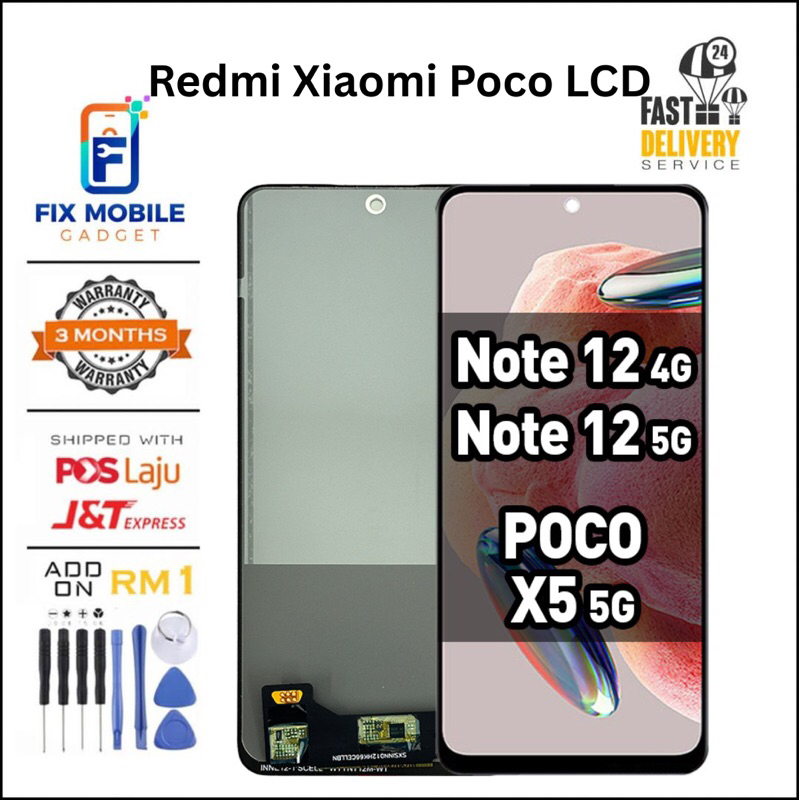 REDMI NOTE 12 4G 5G Xiaomi Poco X5 5G GRED TFT OLED HIGH QUALITY LCD TOUCH SCREEN DIGITIZER (3 ...