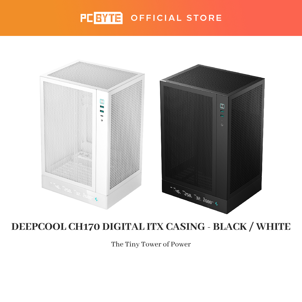 DEEPCOOL CH170 DIGITAL ITX CASING - BLACK / WHITE | Shopee Malaysia