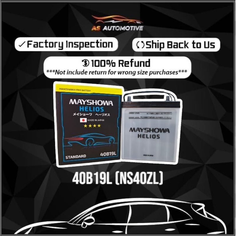 NS40 | 40B19L | NS40ZL Battery MAYSHOWA Car Battery - Honda City Jazz ...