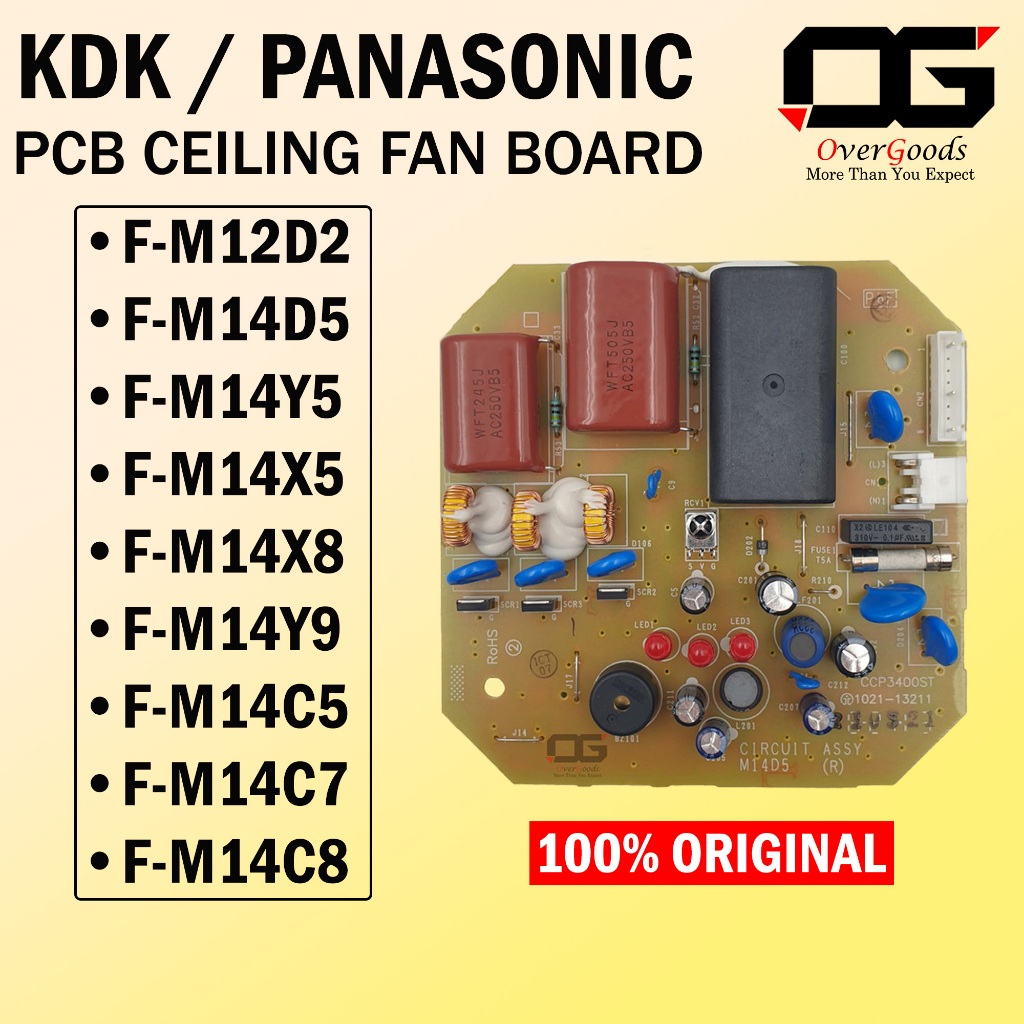 PANASONIC / KDK CEILING FAN PCB BOARD F-M12D2 / F-M14D5 F-M14Y5 / F ...