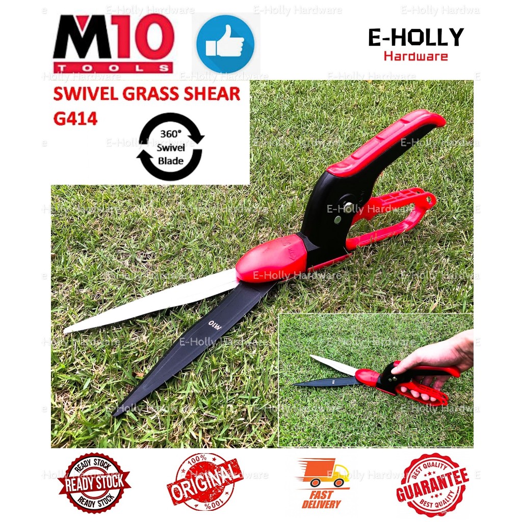 EHOLLY M10 Swivel Grass Shear G414 360˚ / Stainless Steel Garden Scissor Cutter Prune Pruner ...