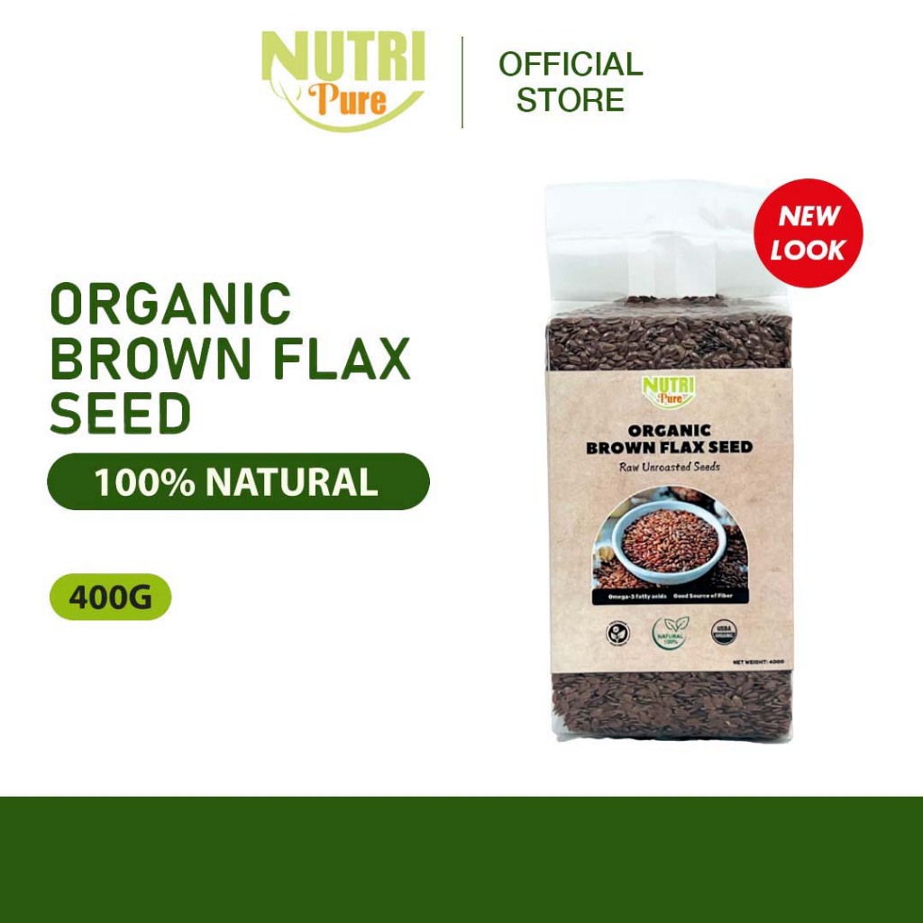 Nutri Pure Organic Brown Flax Seed 400g | Biji Rami Organik Halal ...