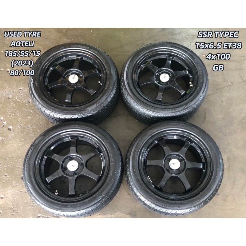 USED RIM SSR 15 INCH WITH TYRE 185/55/15 FOR MYVI ALZA SAGA BLM WIRA ...