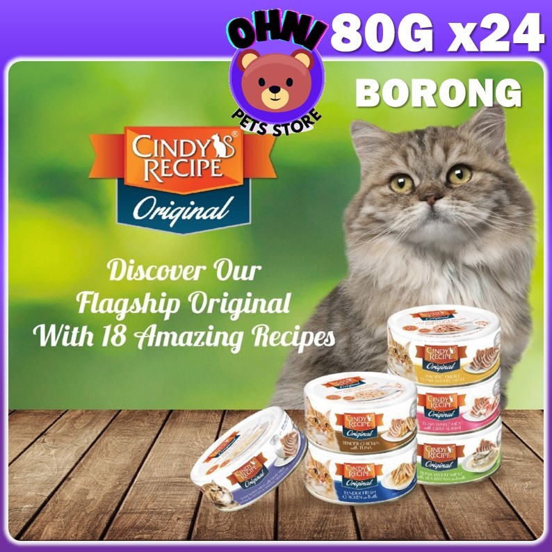Cindy's Recipe Original Cat Canned Food - 70g / 80g x24 1 Box Cindy Original Kucing 猫罐头 猫粮 ...