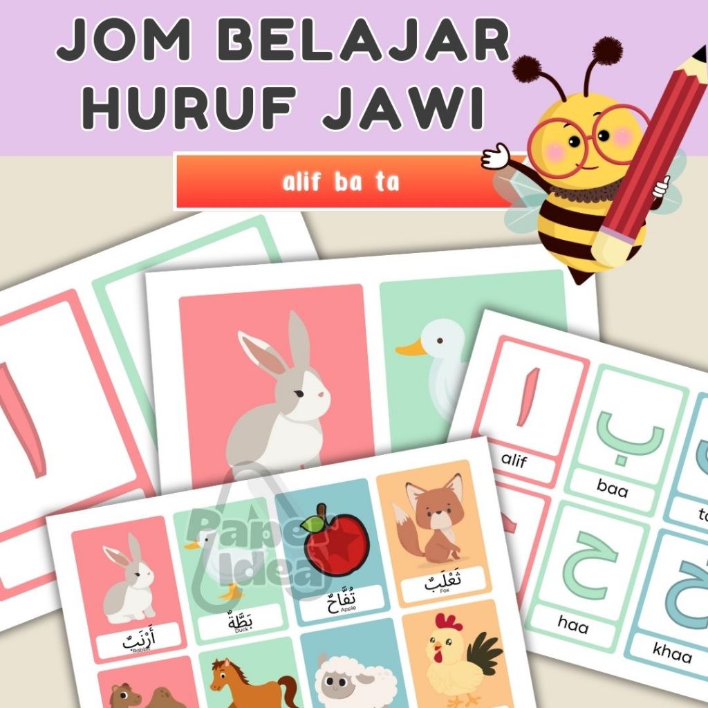 Kad Imbasan Jawi Alif Ba Ta Flashcard Huruf Hijaiyah | Shopee Malaysia