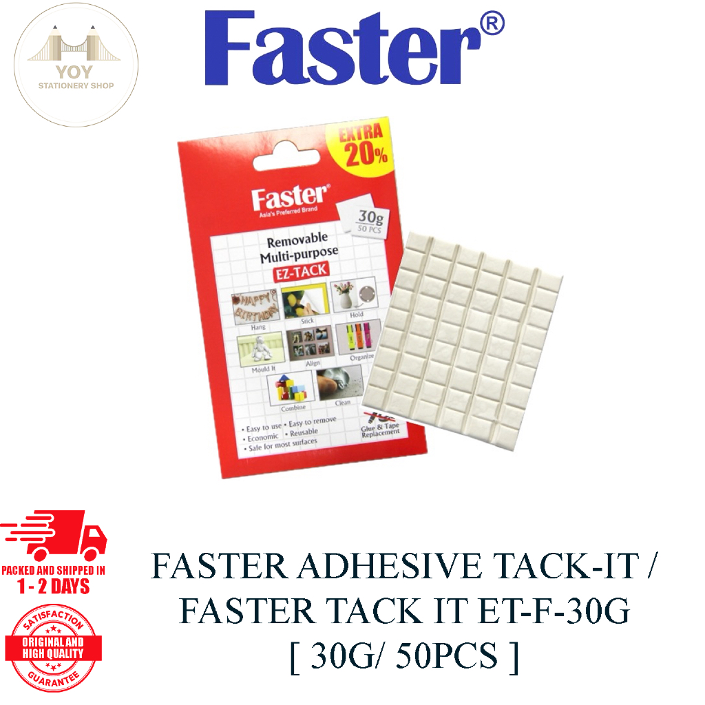 FASTER ADHESIVE TACK-IT / FASTER TACK IT ET-F-30G [ 30G/ 50PCS ] (READY ...