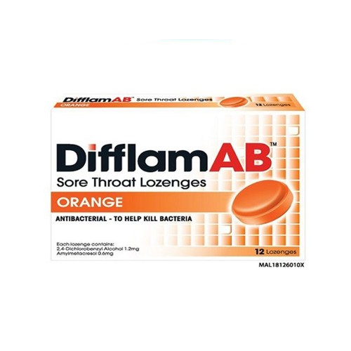 Difflam AB Sore Throat Lozenges 12's (Orange) | Shopee Malaysia
