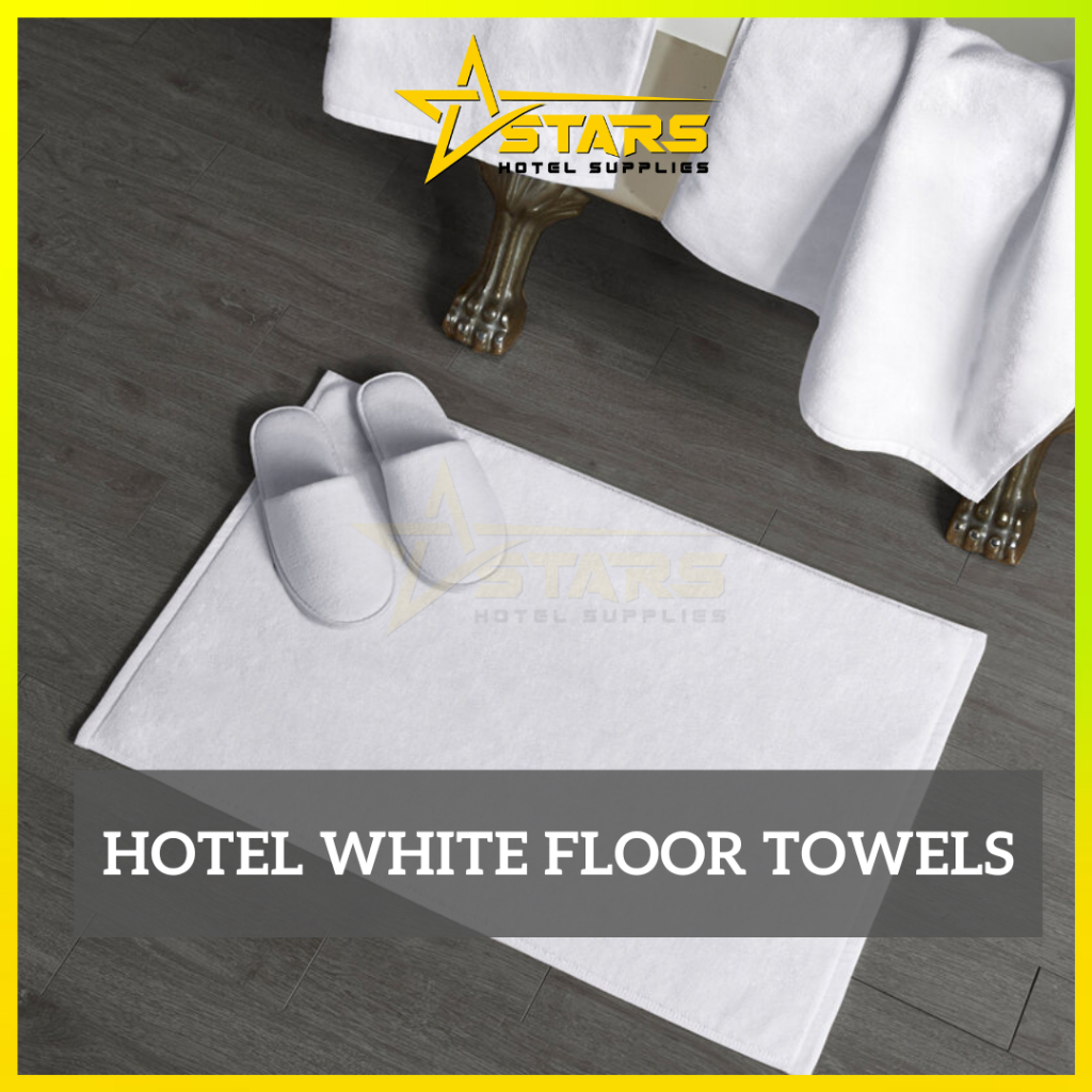 STARS 100% Cotton White Floor Mat Hotel/White Bath Mat Hotel/Alas Kaki ...