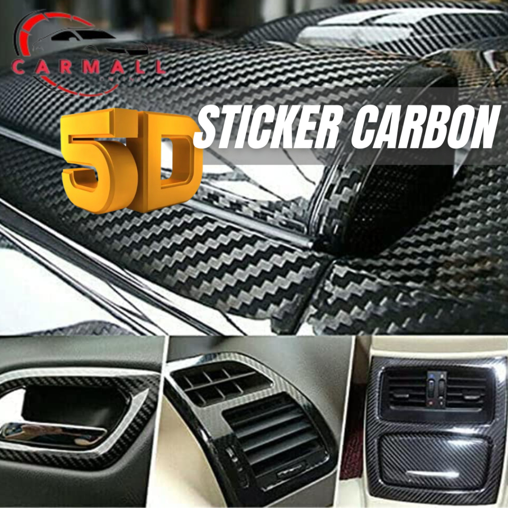5D Carbon High Glossy Shiny Carbon Fiber Pattern Film Wrap Decal Car ...