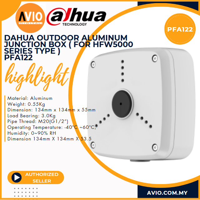 Dahua CCTV Camera Outdoor Weatherproof Aluminum Wall Mount Junction Box ...