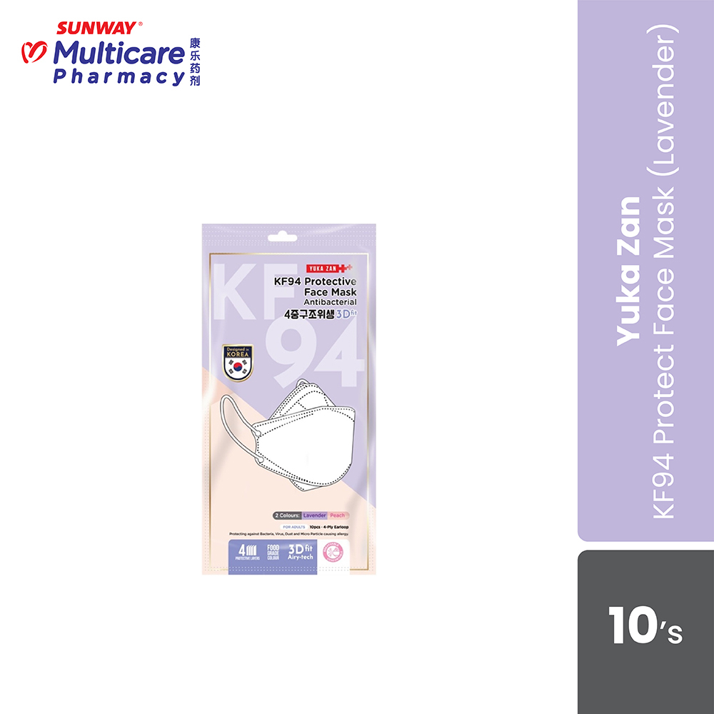 Yuka Zan Kf94 Protect Face Mask 10'S(Lavender) | Shopee Malaysia