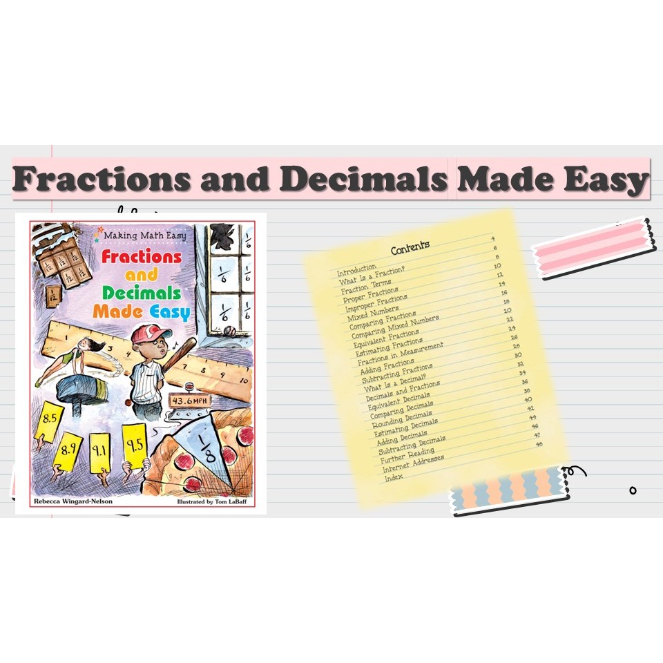 [PRE530] 50 pages Fractions and Decimals Made Easy Worksheet for Pre ...