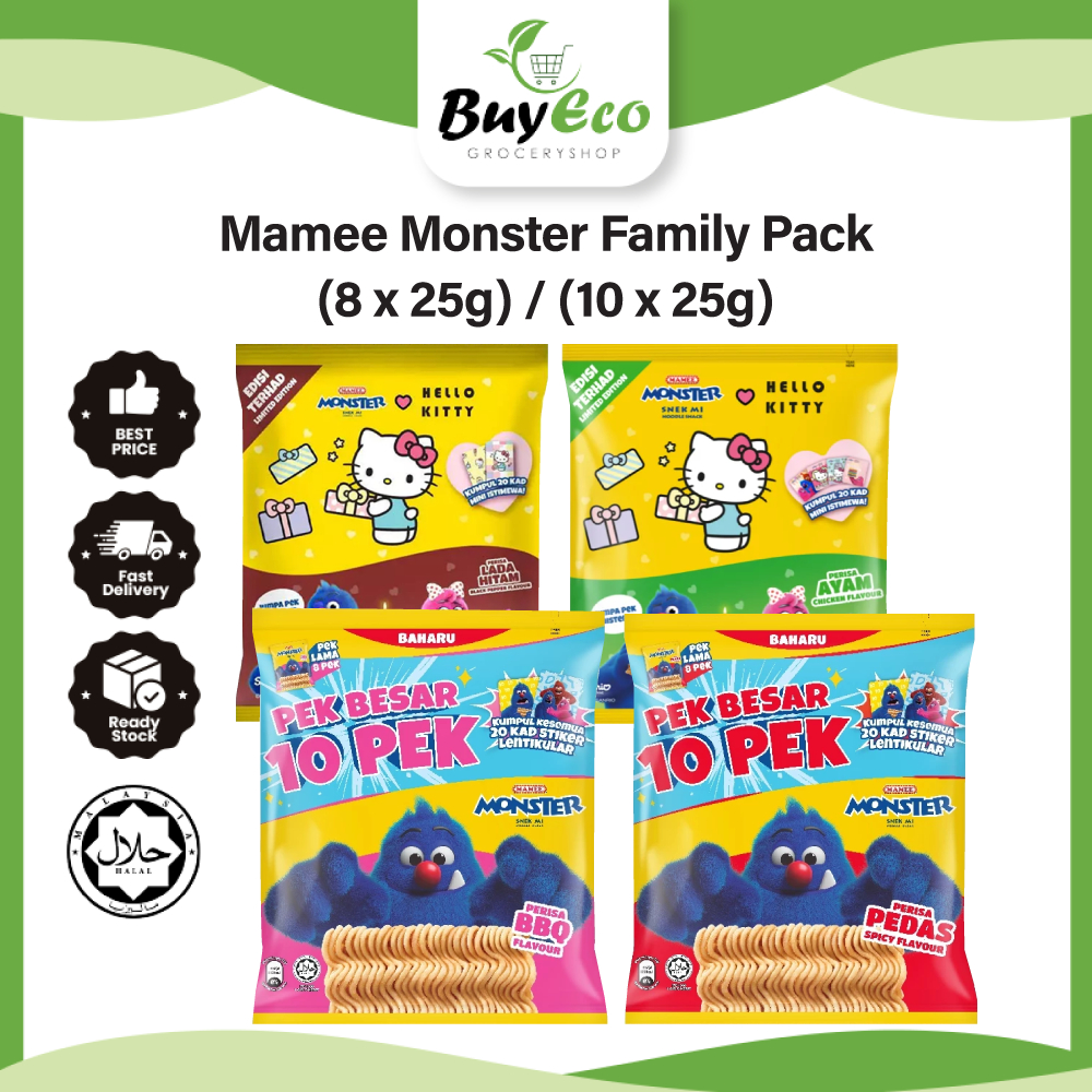 MAMEE Monster Family Pack (8 x 25g) / (10 x 25g) [Halal] | Shopee Malaysia