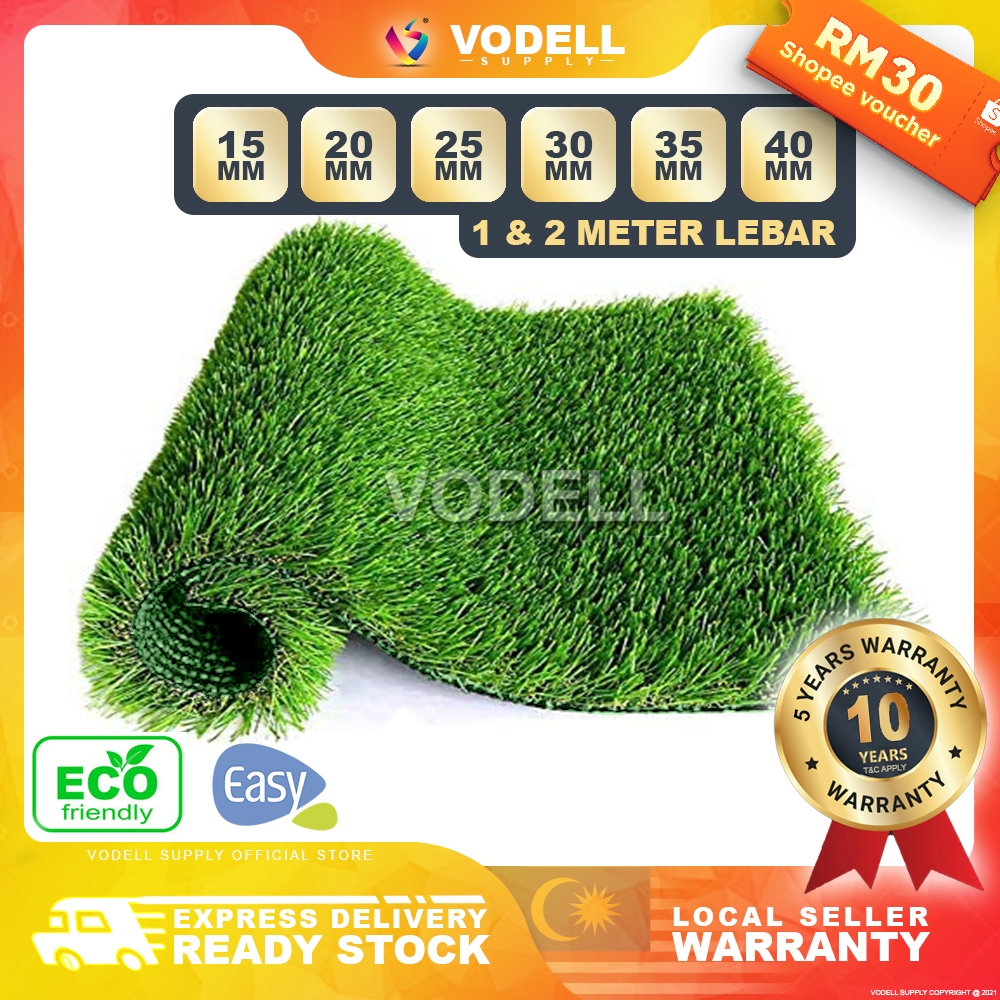 [10 Year Warranty] VODELL Premium Artificial Grass Carpet Karpet Rumput ...