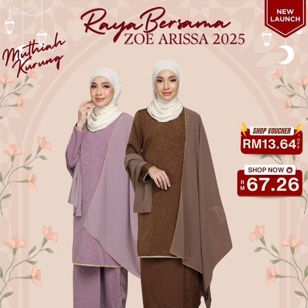 ZOE ARISSA Muthiah Kurung Moden Raya HAJI 2025 Baju Raya Elegant Rich ...