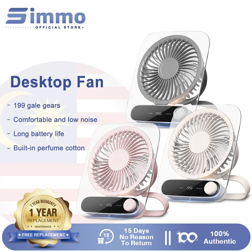Simmo Portable Fan Table Fan199 Gale Gears Kipas Angin With The LED ...