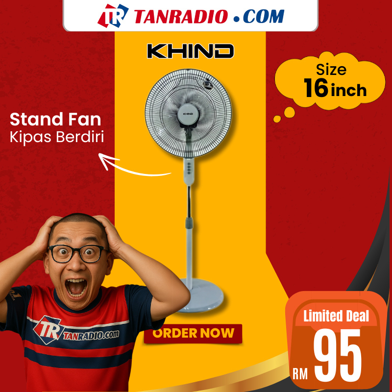 Khind Kipas Berdiri 16" Stand Fan 3 Speed SF1682SE 3 Bilah Kipas 站立式风扇 ...