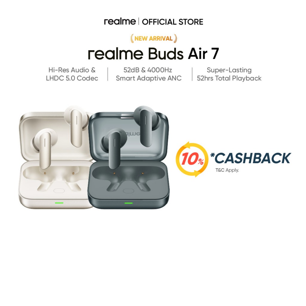 【New Launch】realme Buds Air 7 | Hi-Res Audio & LHDC 5.0 Codec | 52dB & 4000Hz Smart Adaptive ANC ...